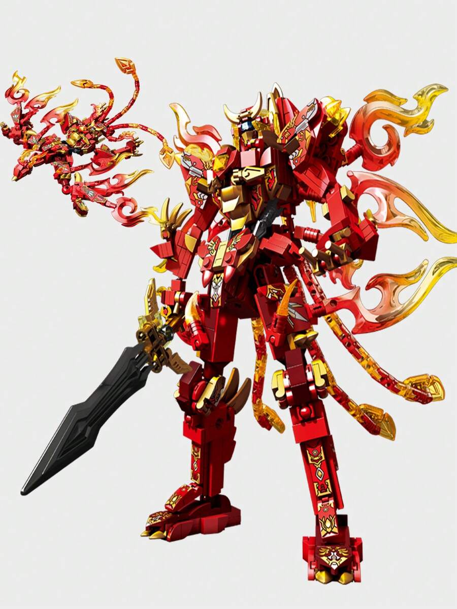 534pcs Cool Transforming Robots Building Blocks Creative Steel Mecha ...