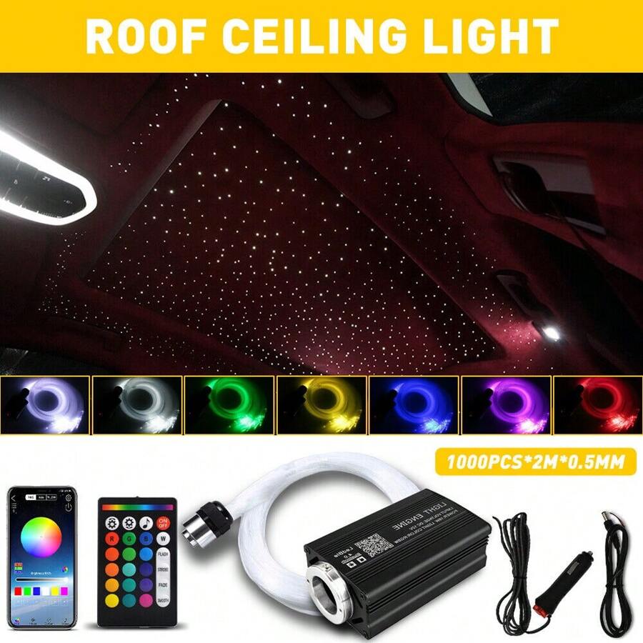 New LED Starry Sky 500 Fiber Optic Home Car Headliner Star Light Kit ...
