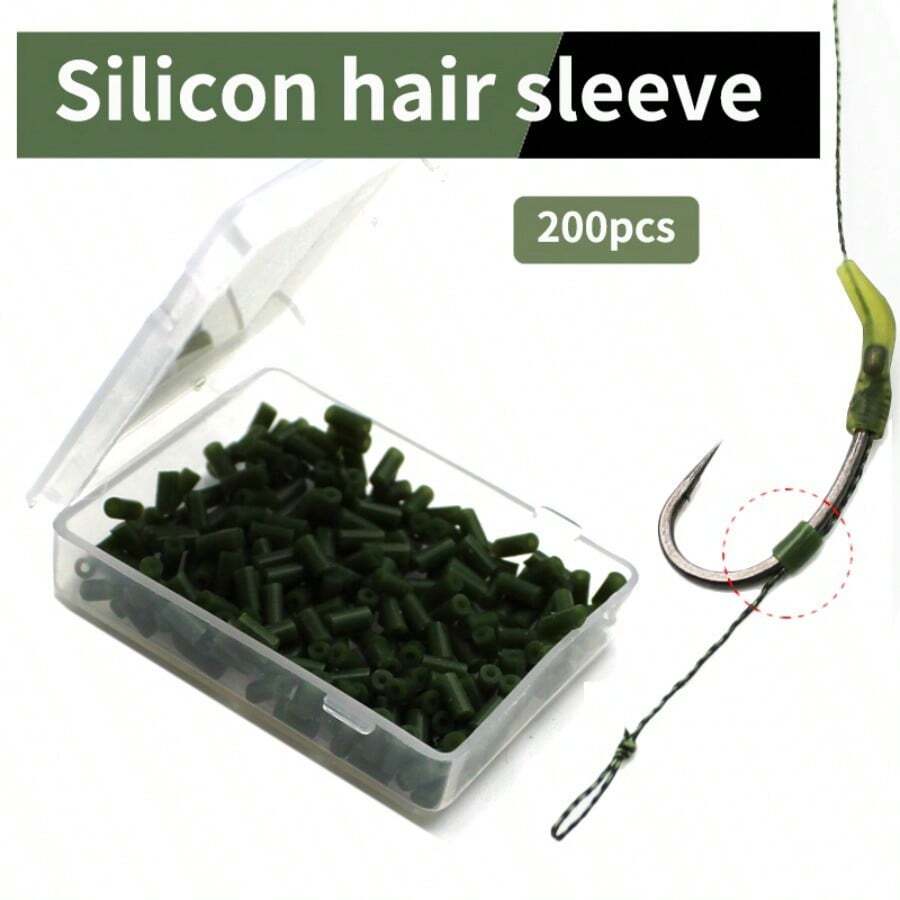 200pcs Carp Fishing Accessories Hook Silicone Tube Anti-Tangle Rig ...