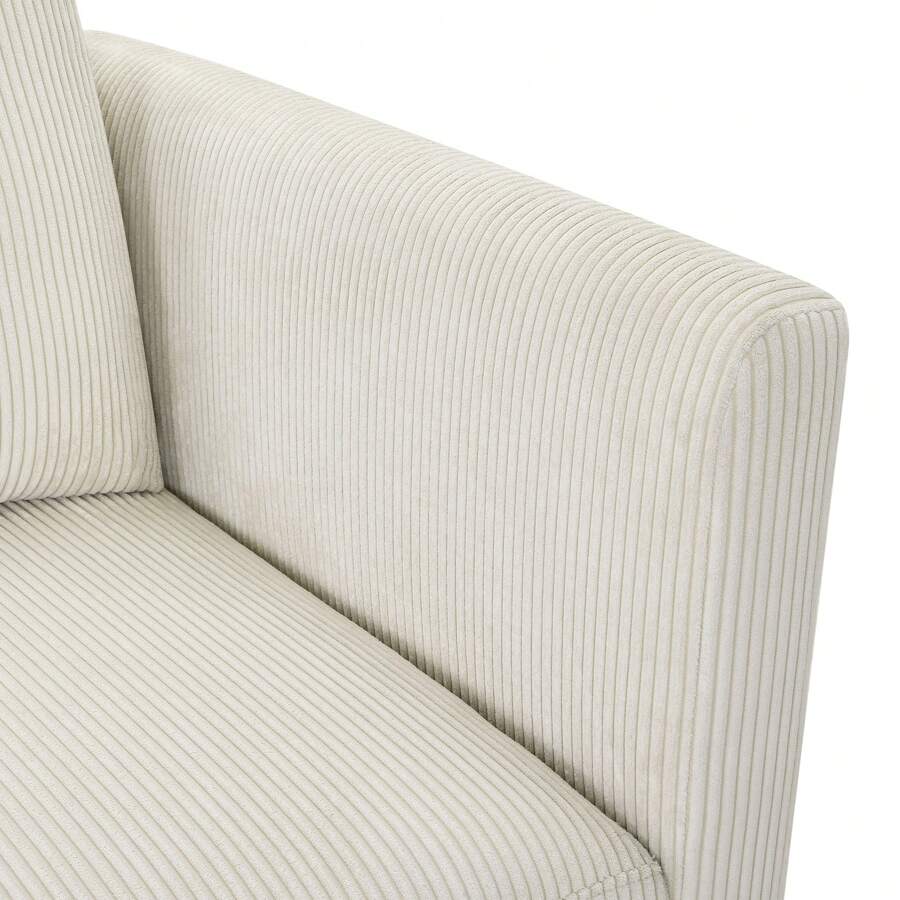 Beautiful Drew Modular Sectional Sofa With Ottoman By Drew Barrymore, Vanilla Cord | SHEIN USA