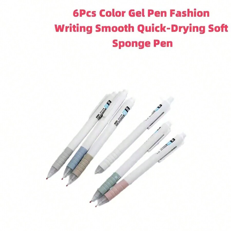 6pcs/Set Ink-Like Fluid Style Press Click Ballpoint Pens With 0.5mm ...
