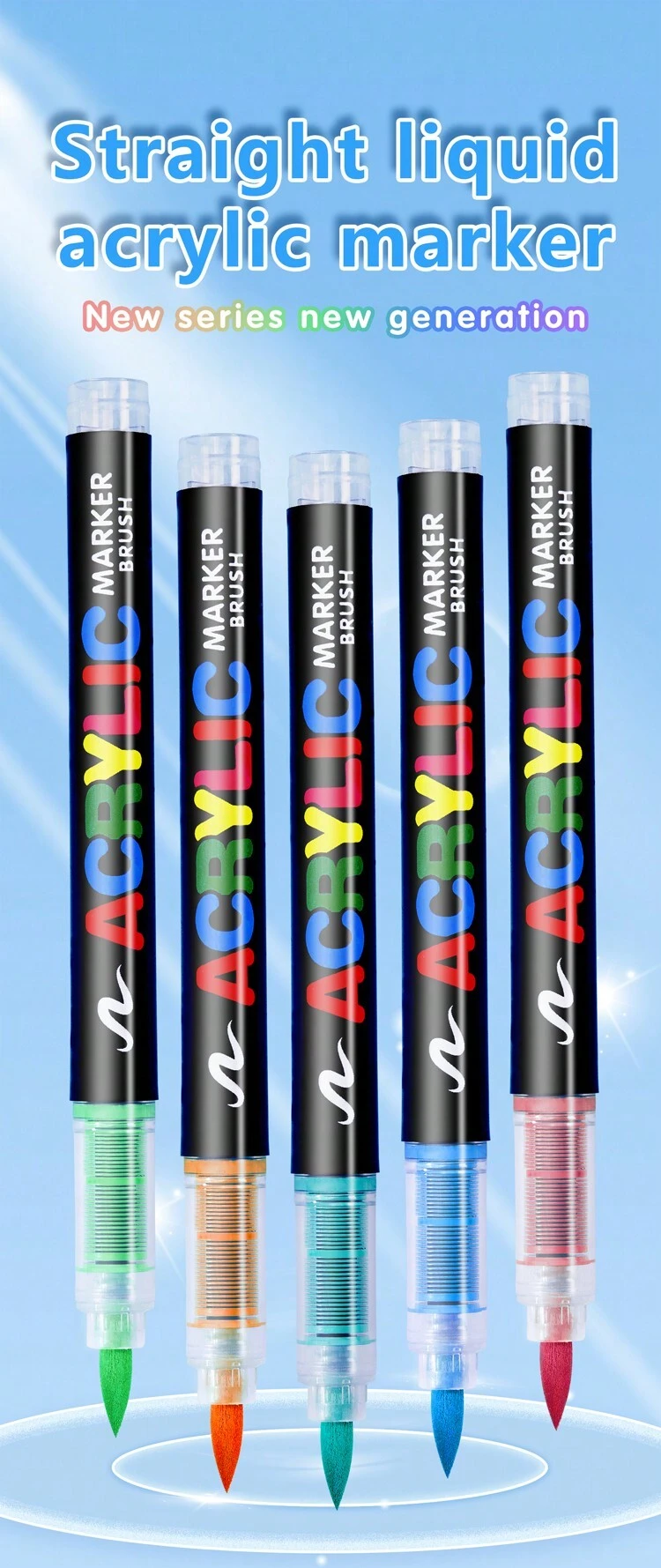 GuangNa 168 Colors Acrylic Marker Pens, Soft Tip, No Pressure Required ...