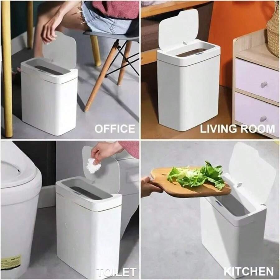Narrow Smart Sensor Trash Can Smart Home 15L Automatic Bagging ...
