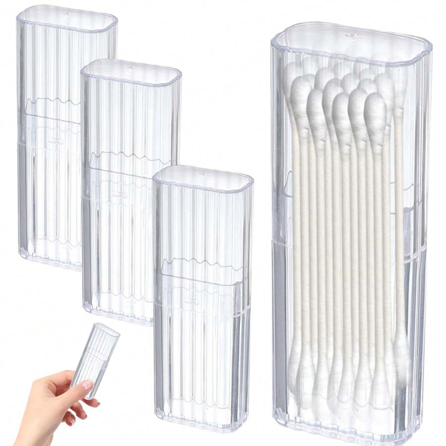 Cleaning Swab Holder, Clear Plastic Flosser Dispenser With Lid ...