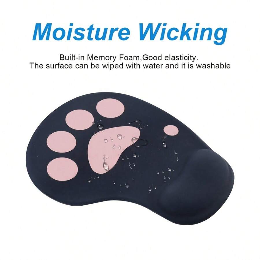 Ergonomic Cat Paw Mouse Pad With Gel Wrist Support - Cute 3D Design ...
