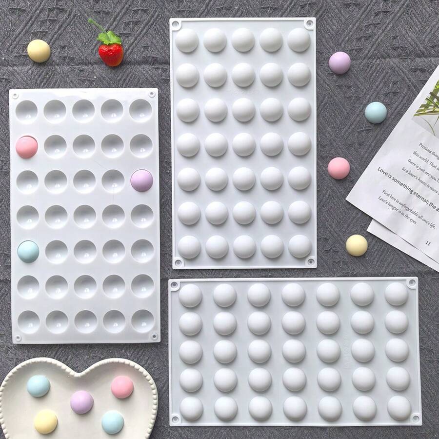 1pc 35-Cavity Semi-Sphere Silicone Baking Mold, For Making Jelly ...