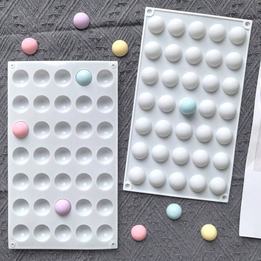 1pc 35-Cavity Semi-Sphere Silicone Baking Mold, For Making Jelly ...