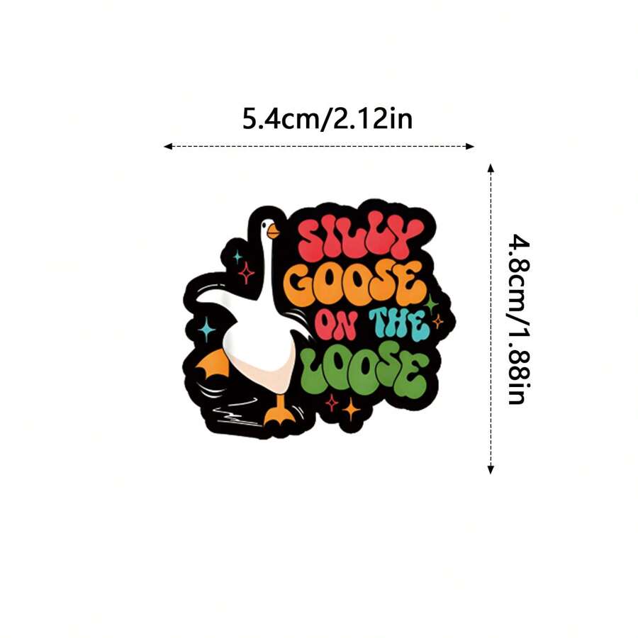124pcs/Pack Silly Goose Doodle Stickers, Adorable Cartoon Amusing Anime ...