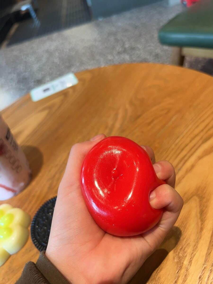 1pc Soft Red Apple Stress Ball Imitation Apple Squeeze Toy Fun Relaxing ...