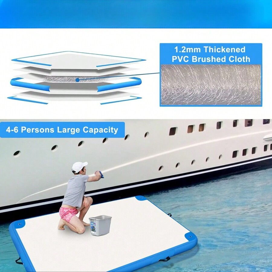 Inflatable Lake Float For Adults, Multi-Person Inflatable Swim Deck ...