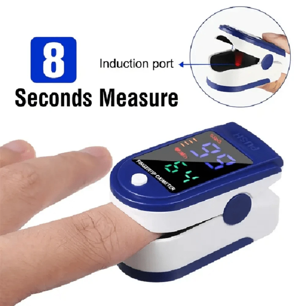 Fingertip Pulse Oximeter, Heart Rate Monitor, SpO2 Monitor With Lanyard ...