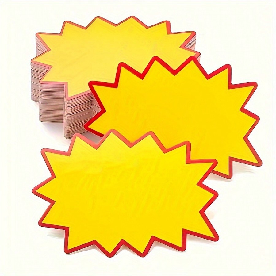 2 Packs Of 100 Retail Price Tags, Yellow Explosive Price Labels, Blank ...