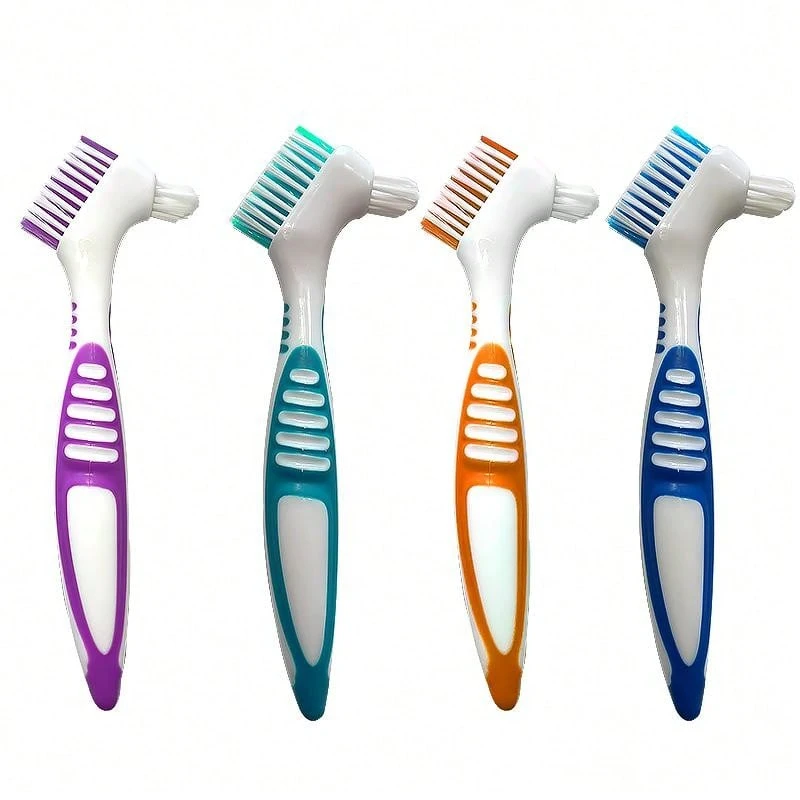 2-Sided Denture Brush, Portable Double-Sided Toothbrush Design For ...
