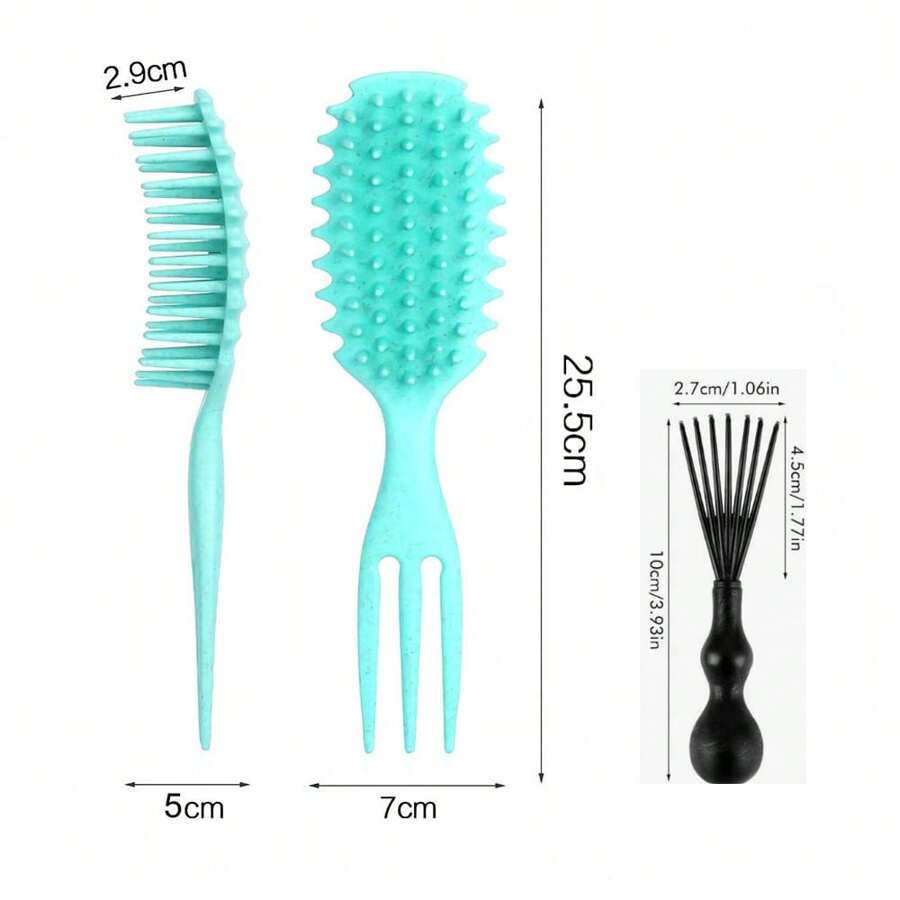 Curly Hair Brush, Defining Curl Hairbrush Soft Nodes Massage, Trident ...