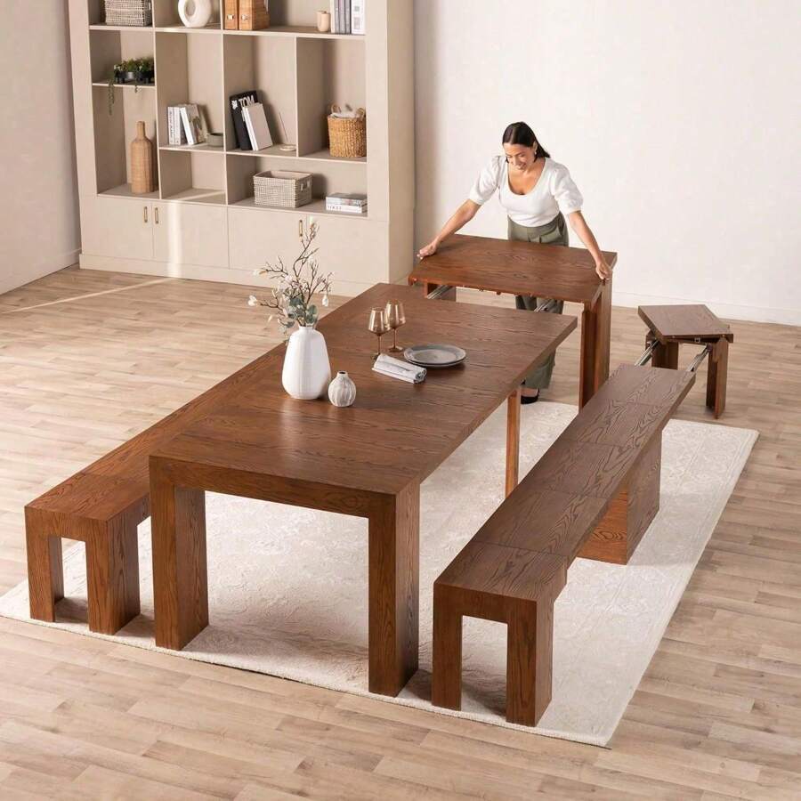 YUHBNO Table Dining Room Table For 2 To 12 Approved By Marie Kondo ...