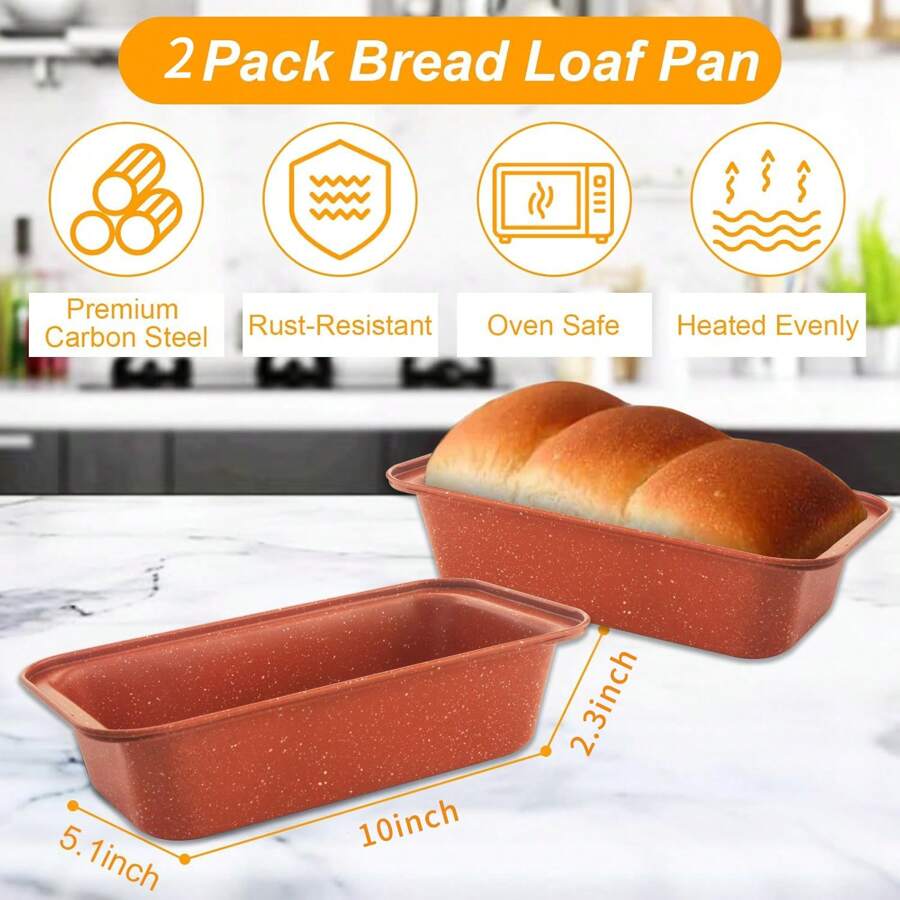 10 x 5 Zoll antihaftbeschichteter Kastenbrotform-Set, 2 Stücke ...