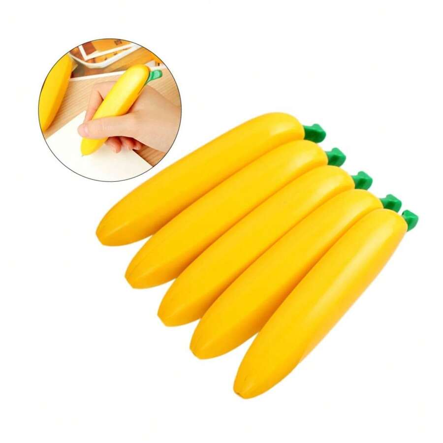 1/5/10PCS Novelty Banana Pen Fruit Ballpoint Pen Fun Retractable Pen ...