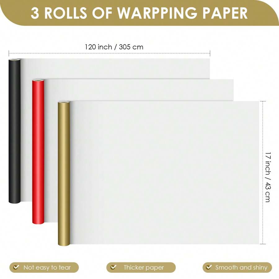 Classic Matte Solid-Color Gift Wrapping Paper, Gift Wrapping Supplies ...