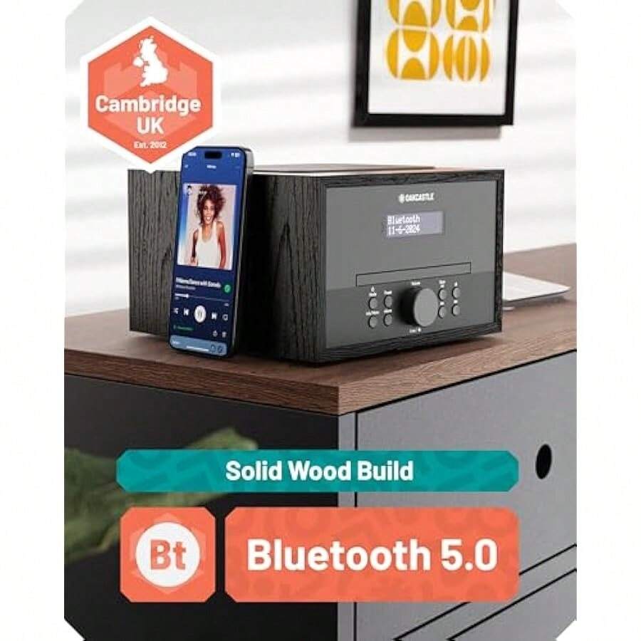 Bluetooth DAB+ Radio And CD Player | 40 Watt Mains Powered Hifi System ...