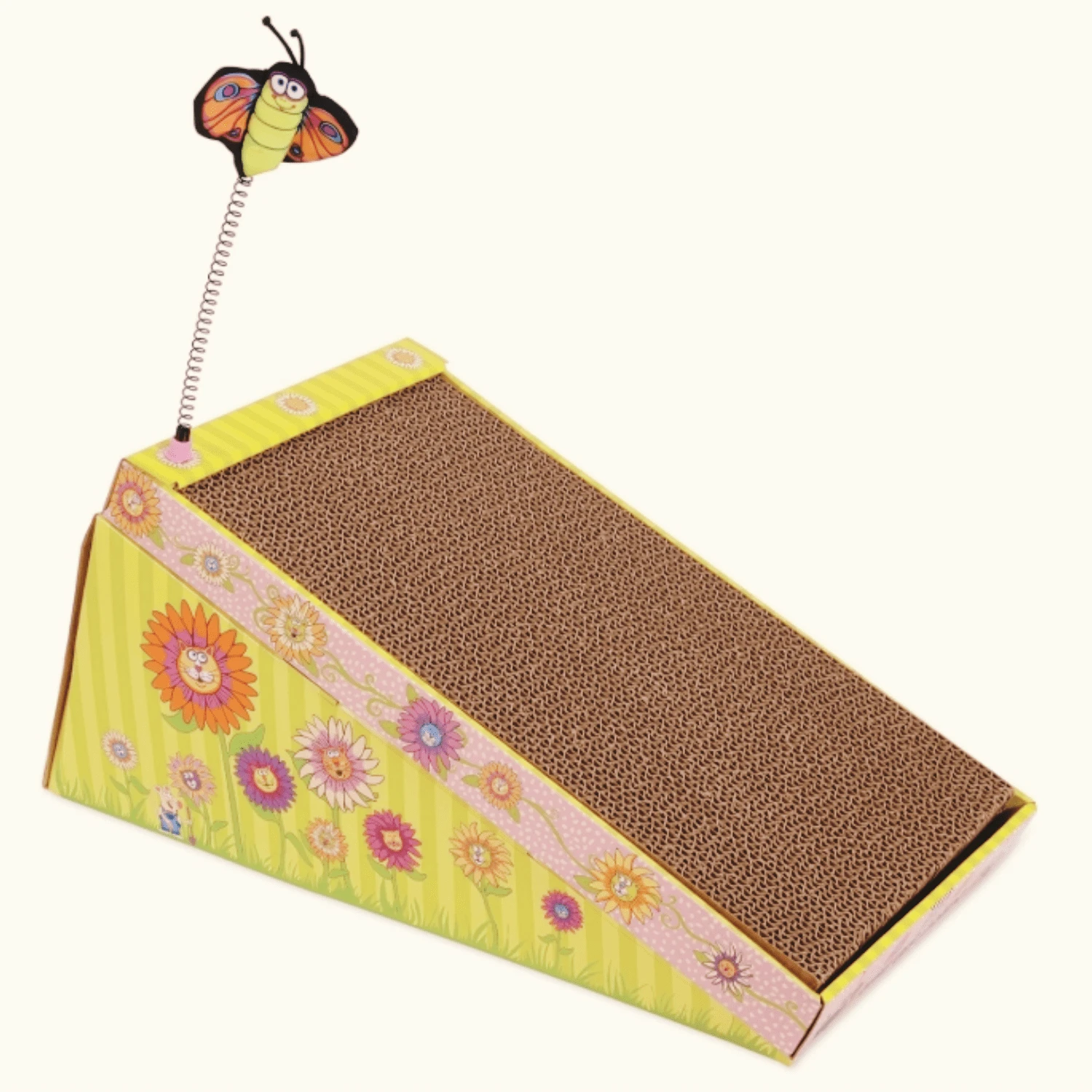 Cat Scratching Board Scratching And Playing With Ramp Cardboard Toys ...