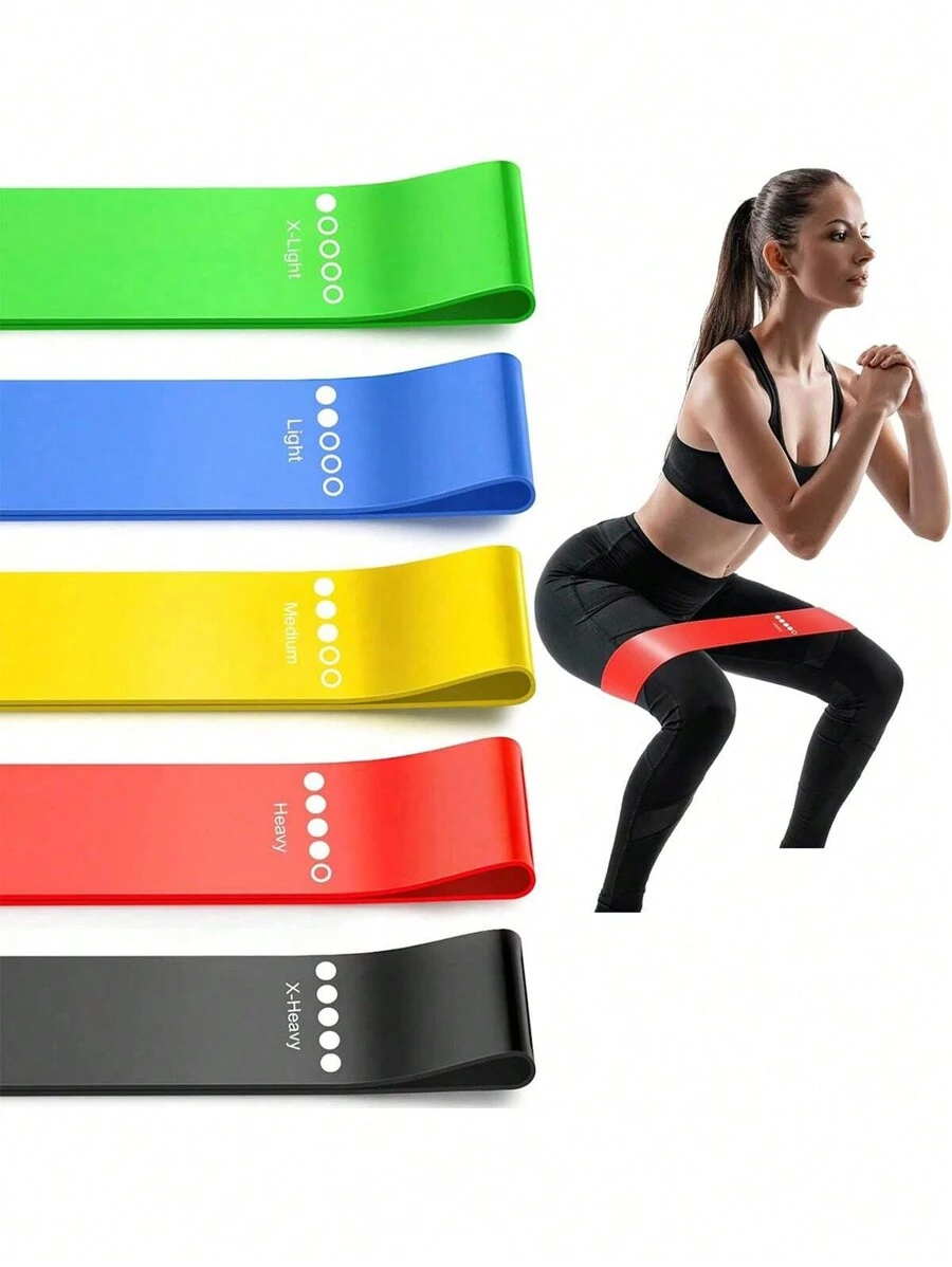 5-Pack TPE Resistance Bands, Thick Yoga Exercise Elastic Bands, Glute ...