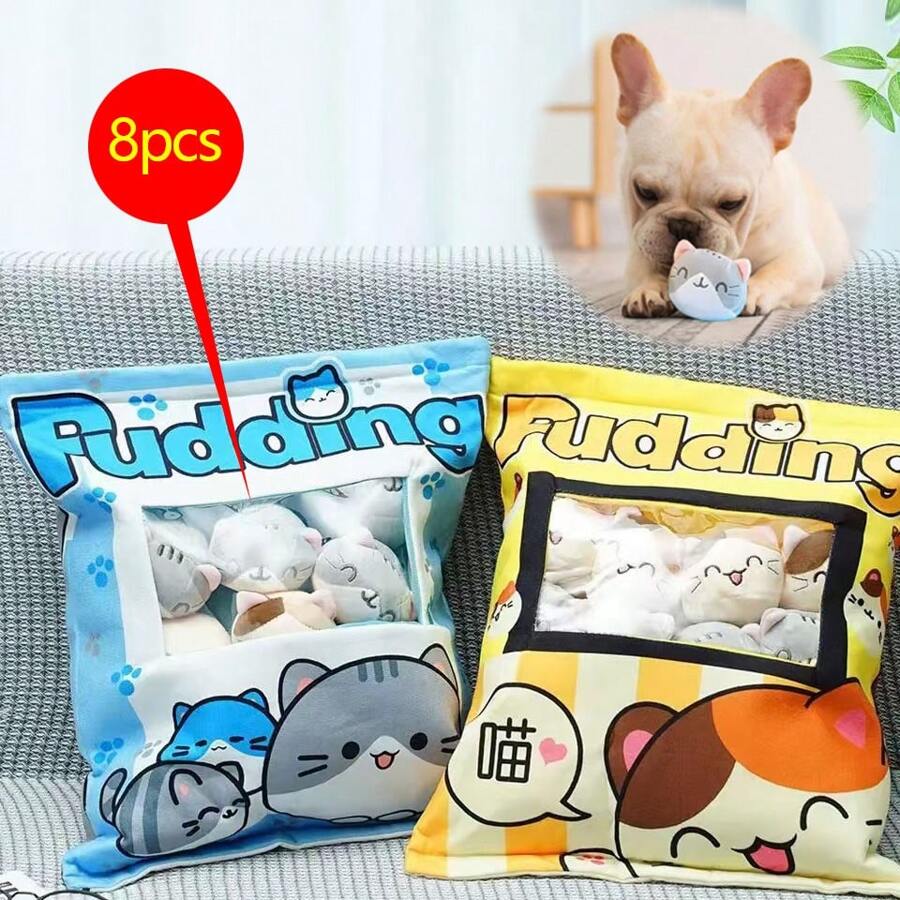 Pet Puppy Chew Toy Cute Cat Snack Pillow Pudding Plushie A Bag Of ...