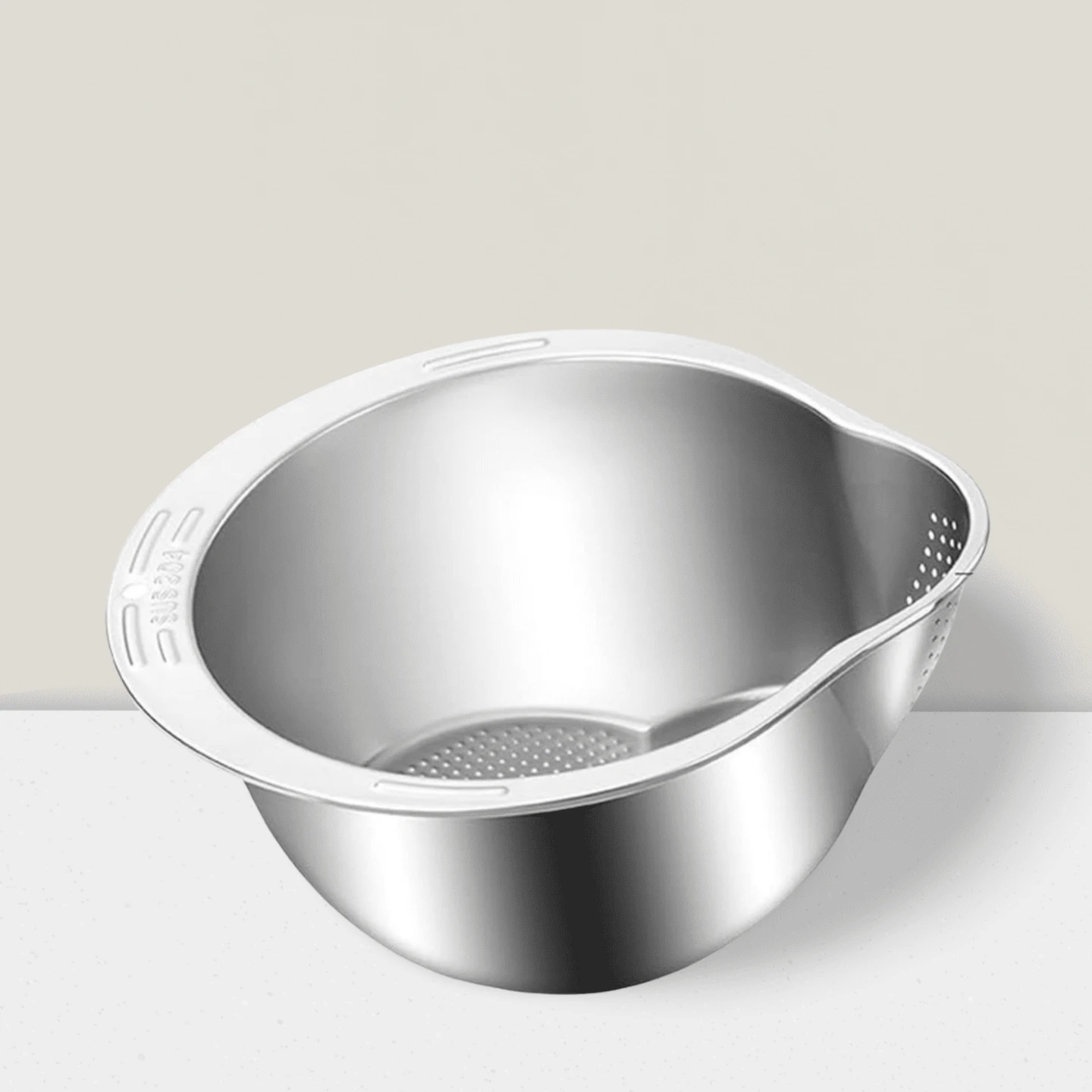 Rice Washer Strainer Bowl - 4-In-1 Stainless Steel Rinser With Side ...