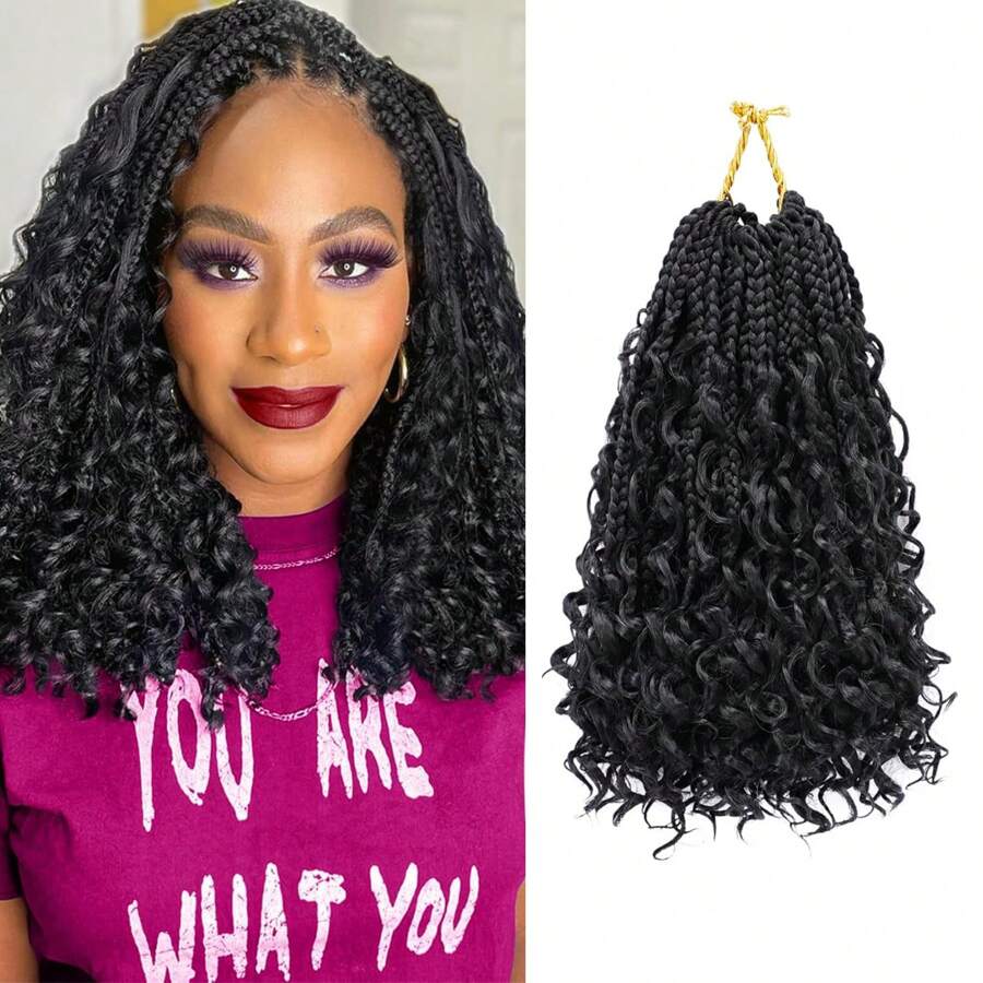 Goddess Box Braids Crochet Hair 8/10/12/14/18 Inch Pre-Looped Bohemian ...