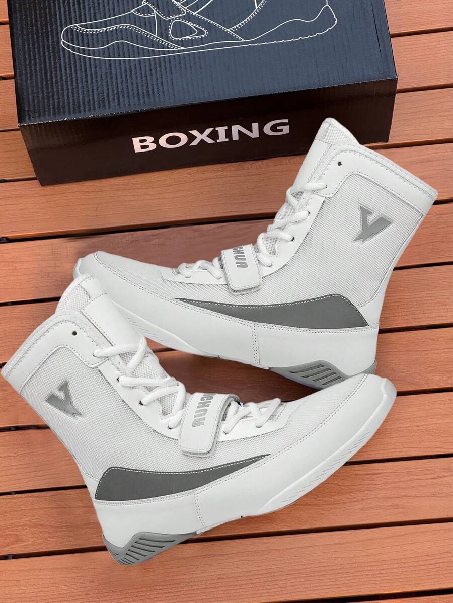 TACHUAN Men's High-Top Boxing Shoes For Professional Fighting ...