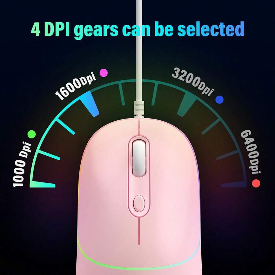 Fenisio Fenisio Wired Mouse USB Computer Mouse Backlit Ultra Silent ...