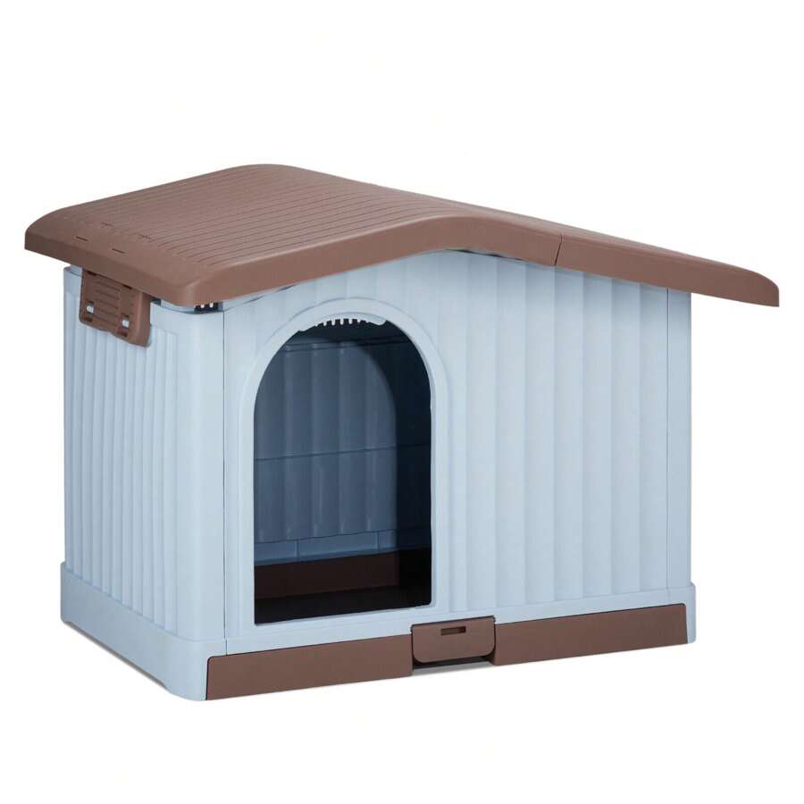 34" Outdoor Dog House Water Resistant W/ Liftable Roof,Adjustable Base ...