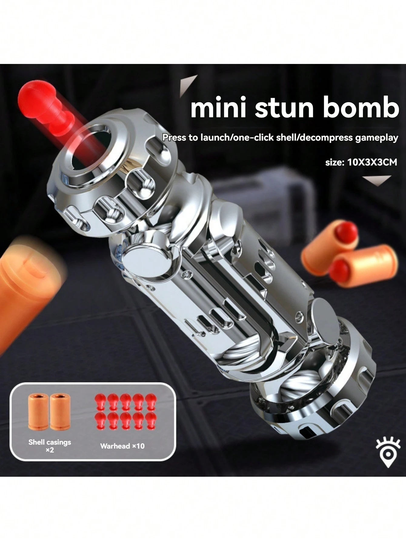 1pc Silver-Coated Spy Shock Exploding Bullet Toy Gun Model With 1 ...