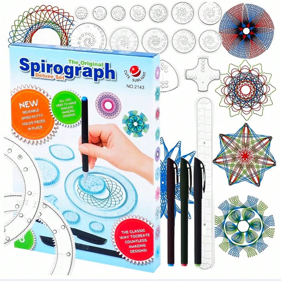 SET EDUCATIVO SPIROGRAPH PARA DIBUJAR CON MARCADORES - SET DIVERTIDO Y APRENDIZAJE. El set ...