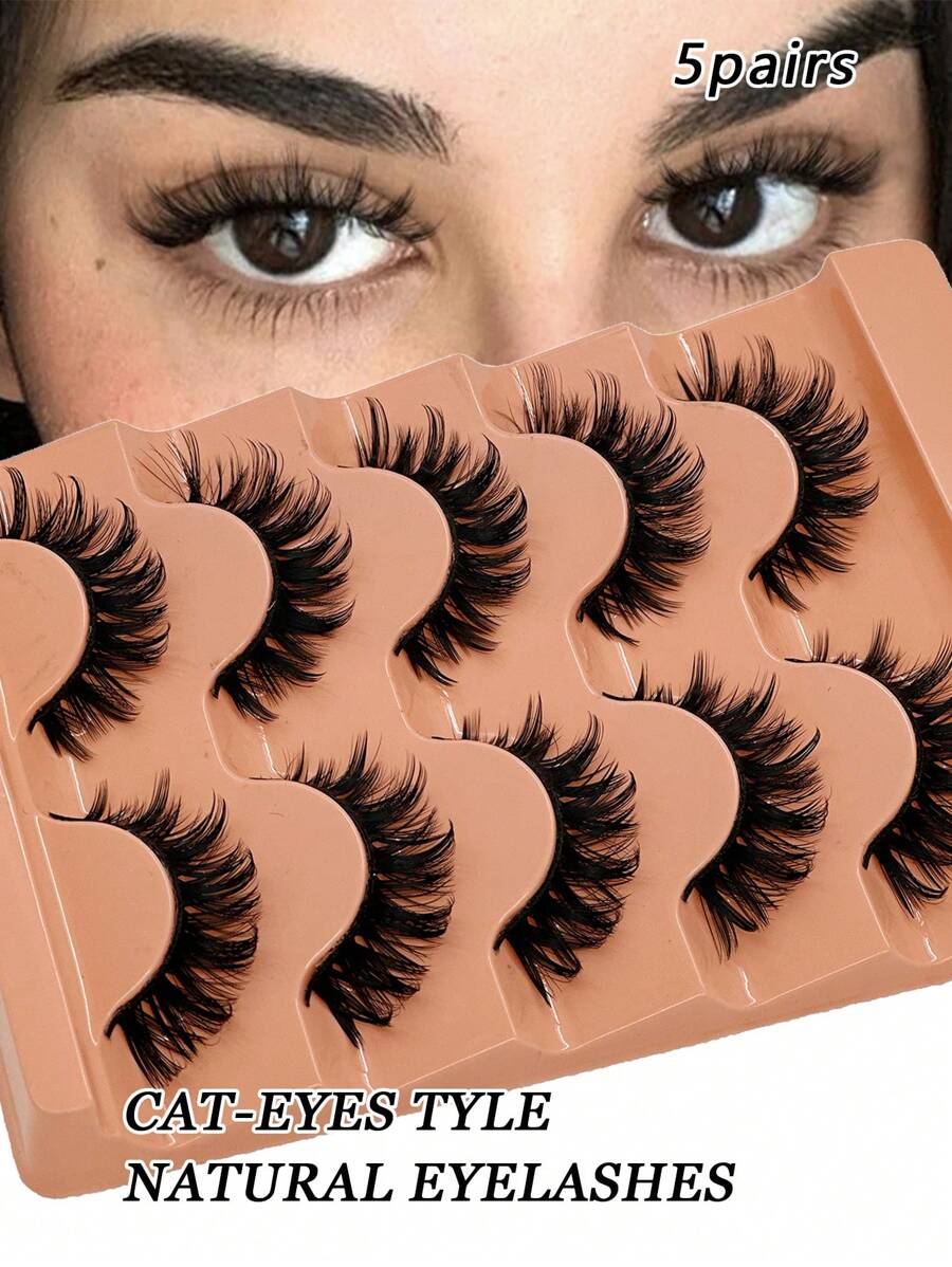 5 Pairs Set D-Curl Flare Fluffy 5D Lash, Soft & Volumizing Faux Mink ...