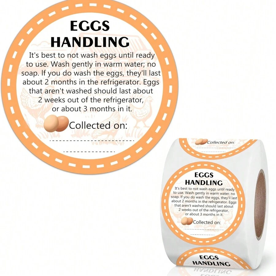 2-Inch Farm Fresh Egg Carton Labels, Writable Labels Round Egg ...