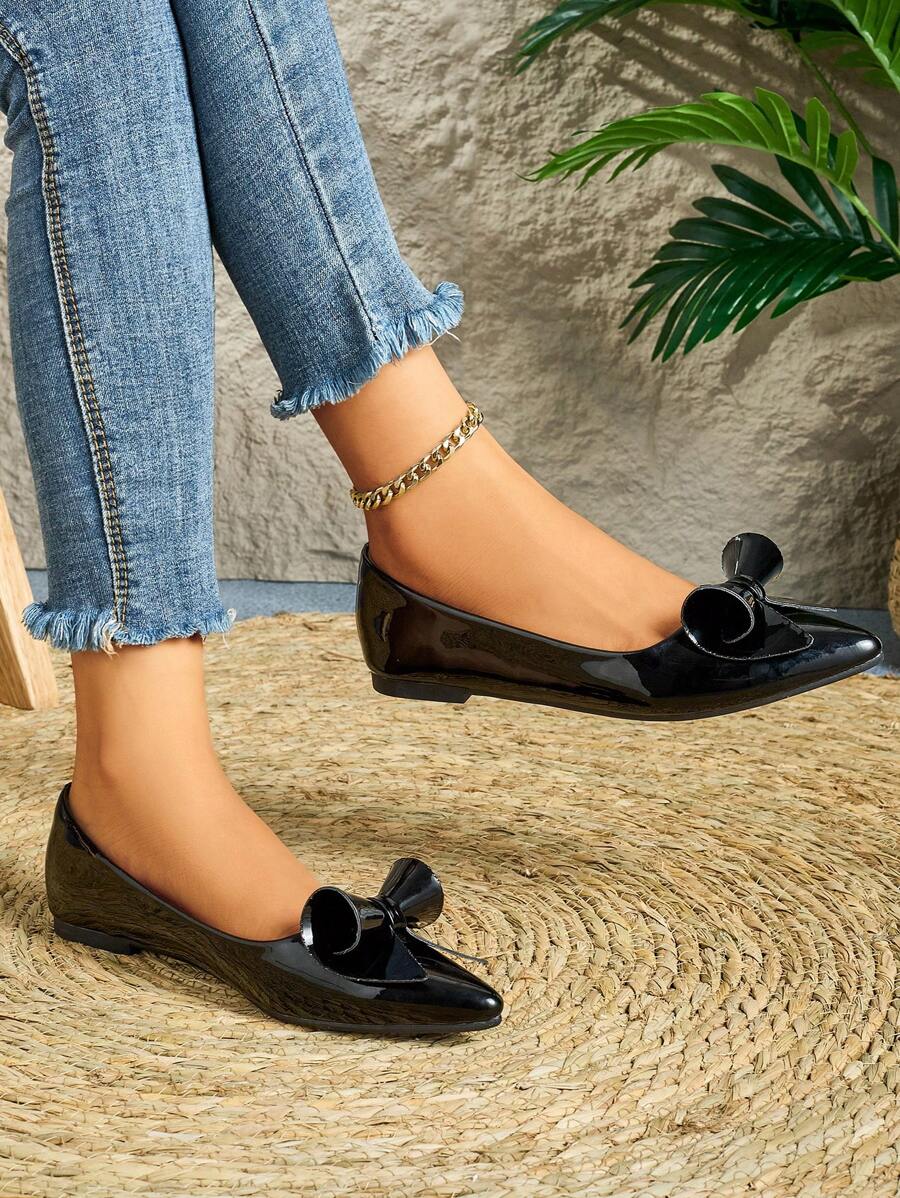 Nouvelles ballerines plates Mary Jane pour femmes, à bout pointu ...