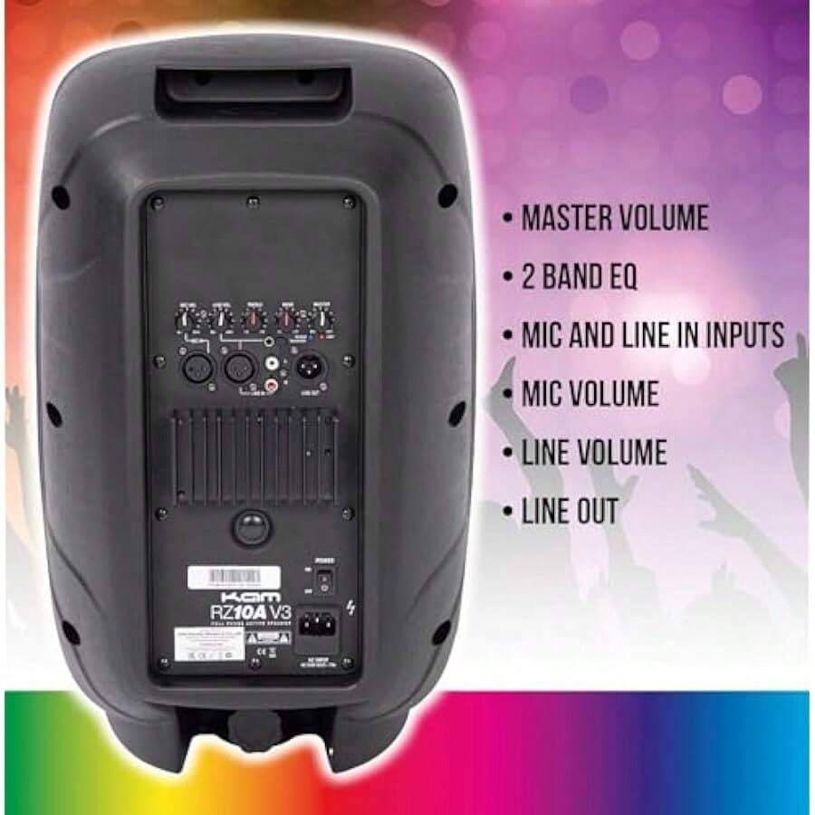 10 Act Speaker 300w Professional Pa System Multiple Audio Inputs Stage Monitor Built In