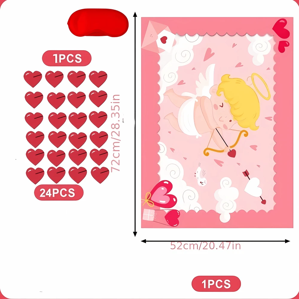 Valentine's Day Pin The Heart Game, Funny Blindfold Games For Adults ...