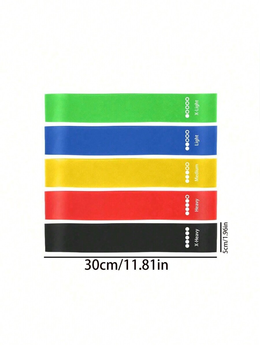 5-Pack TPE Resistance Bands, Thick Yoga Exercise Elastic Bands, Glute ...
