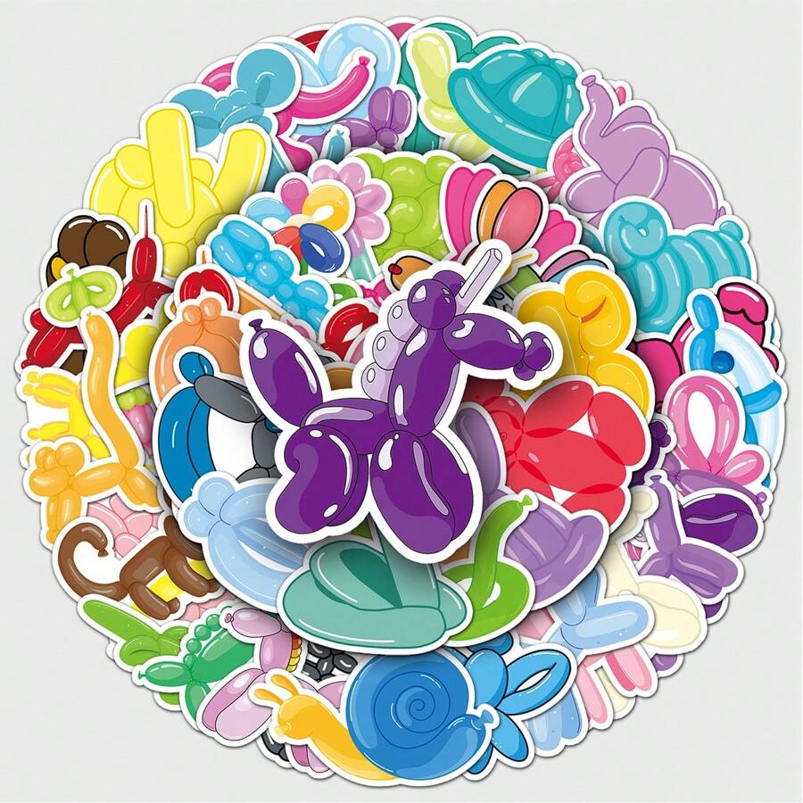 50pcs Cute Cartoon, Aesthetic Balloon, Butterfly, Dog Decorative ...