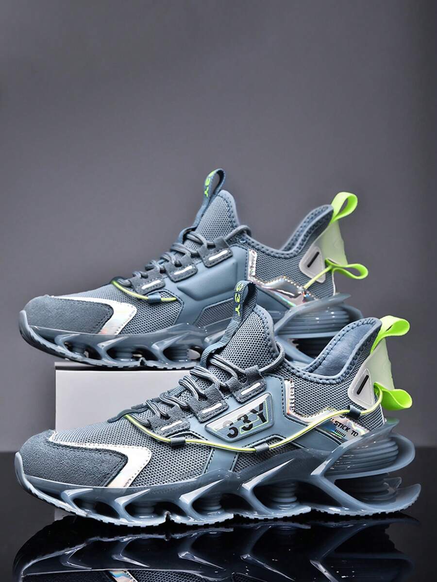 Glow-In-The-Dark New Blades Sneakers, Shock-Absorbing Mesh Running ...