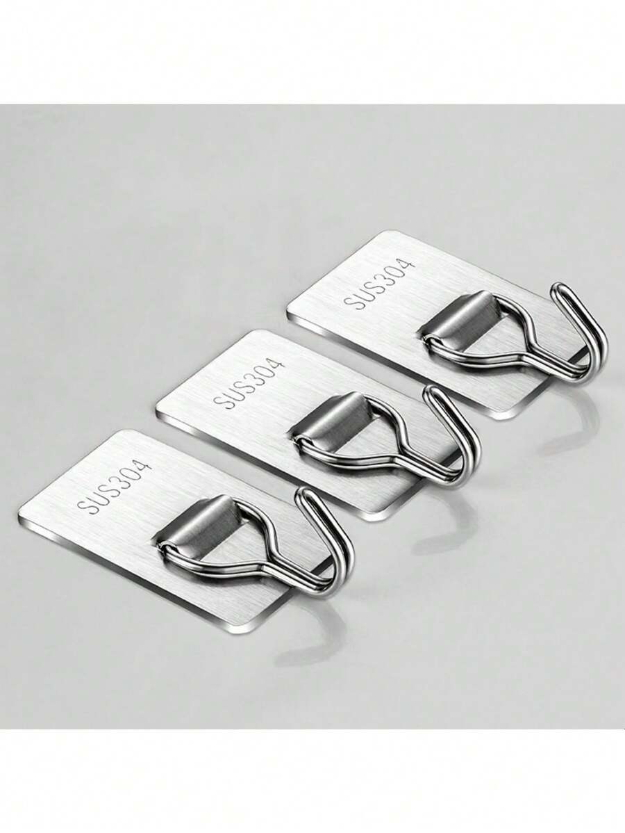 2/5/10pcs Pridola Stainless Steel Seamless Adhesive Hooks, No Nails Or Screws Hanging ...