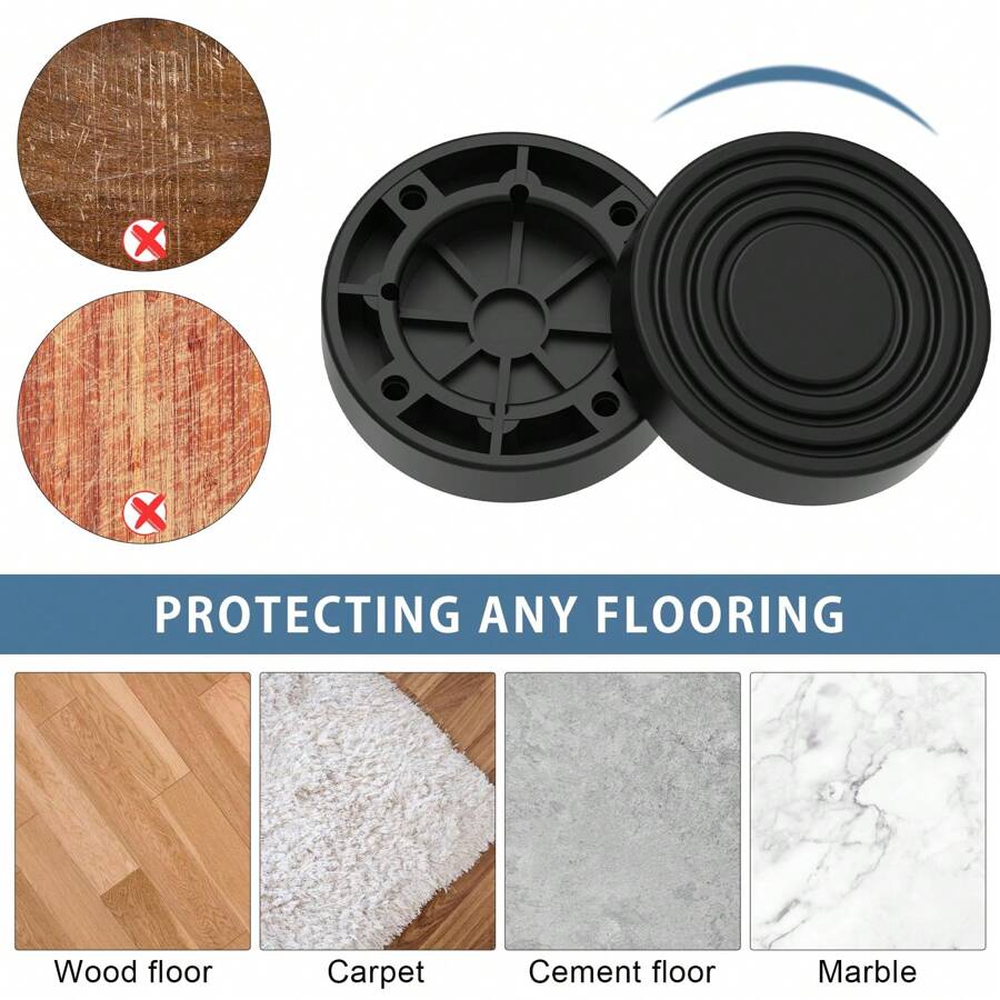 DEWEL 8 Pcs Anti Vibration Pads, Noise Cancelling Washing Machine ...