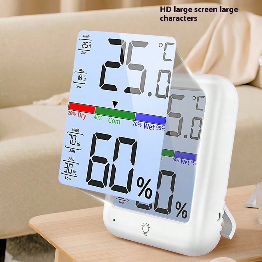 Digital Indoor Thermometer Hygrometer, LCD Display Temperature Humidity ...