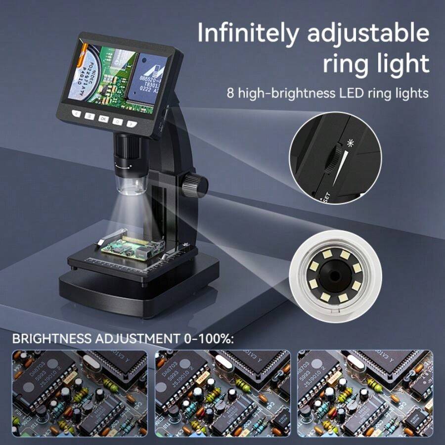 inskam 1000X Digital Microscope 8LED Real Shot Rendering Computer Microscop Electron Biological ...