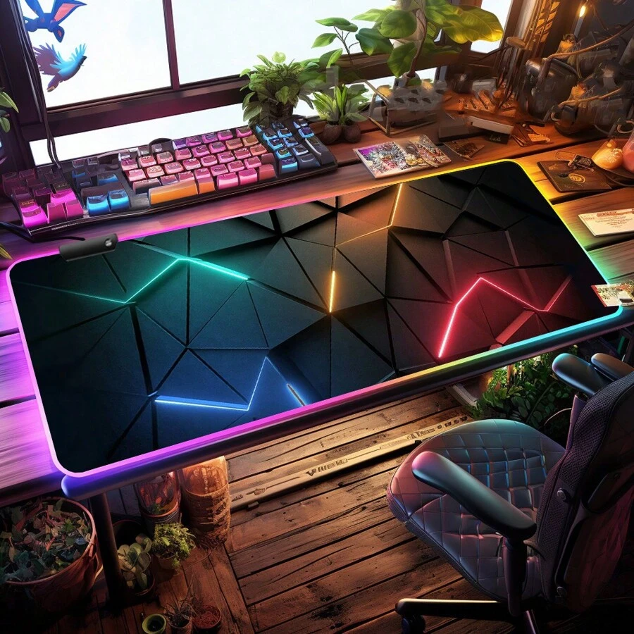 RGB Gaming Mouse Pad With 7 Lighting Modes, Large Waterproof Desk Mat ...