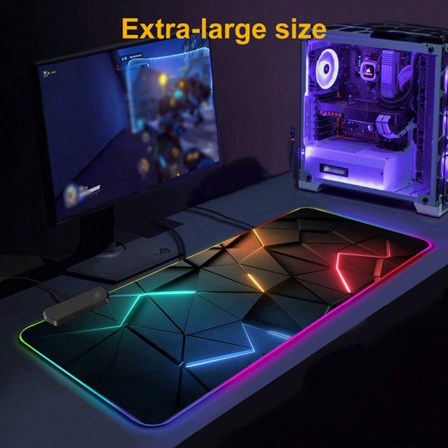 RGB Gaming Mouse Pad With 7 Lighting Modes, Large Waterproof Desk Mat ...