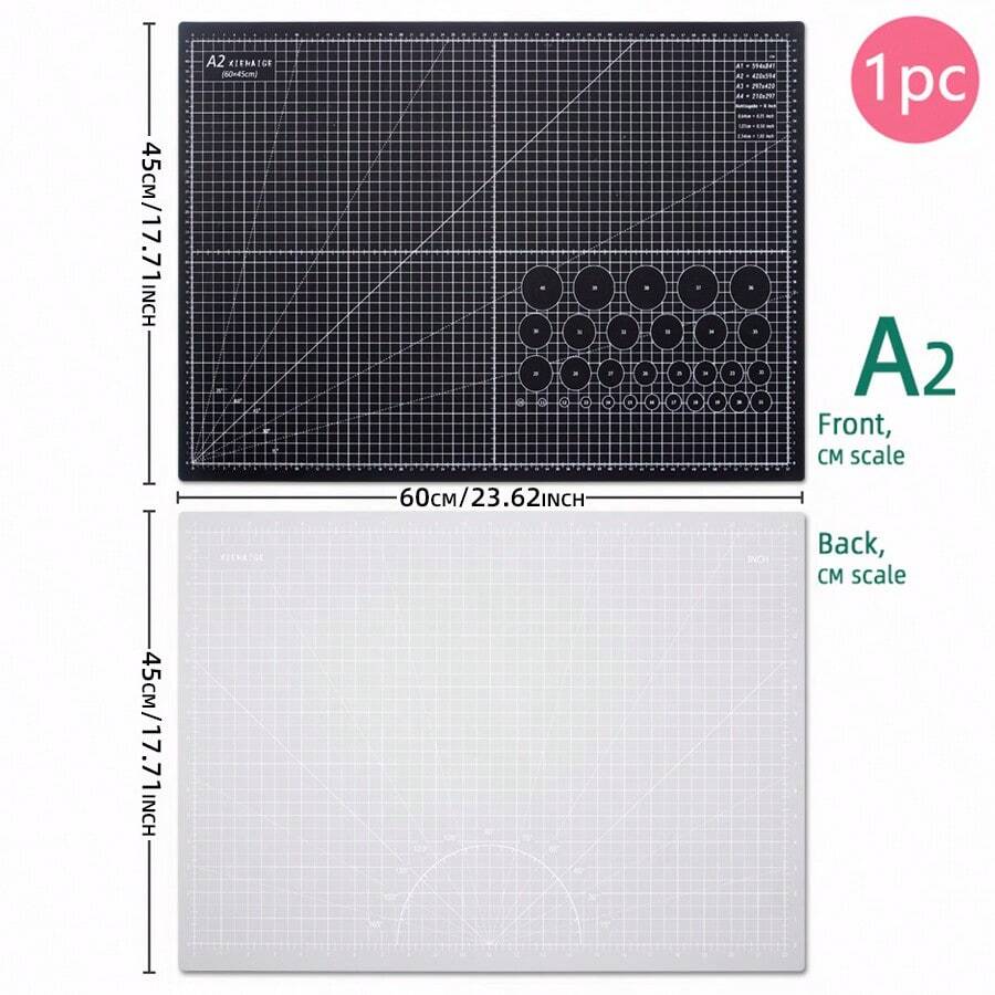 A2 Size Double-Sided Cutting Mat, 23.62"X17.72" (60cm*45cm) Multipurpose Cutting Mat For Office ...