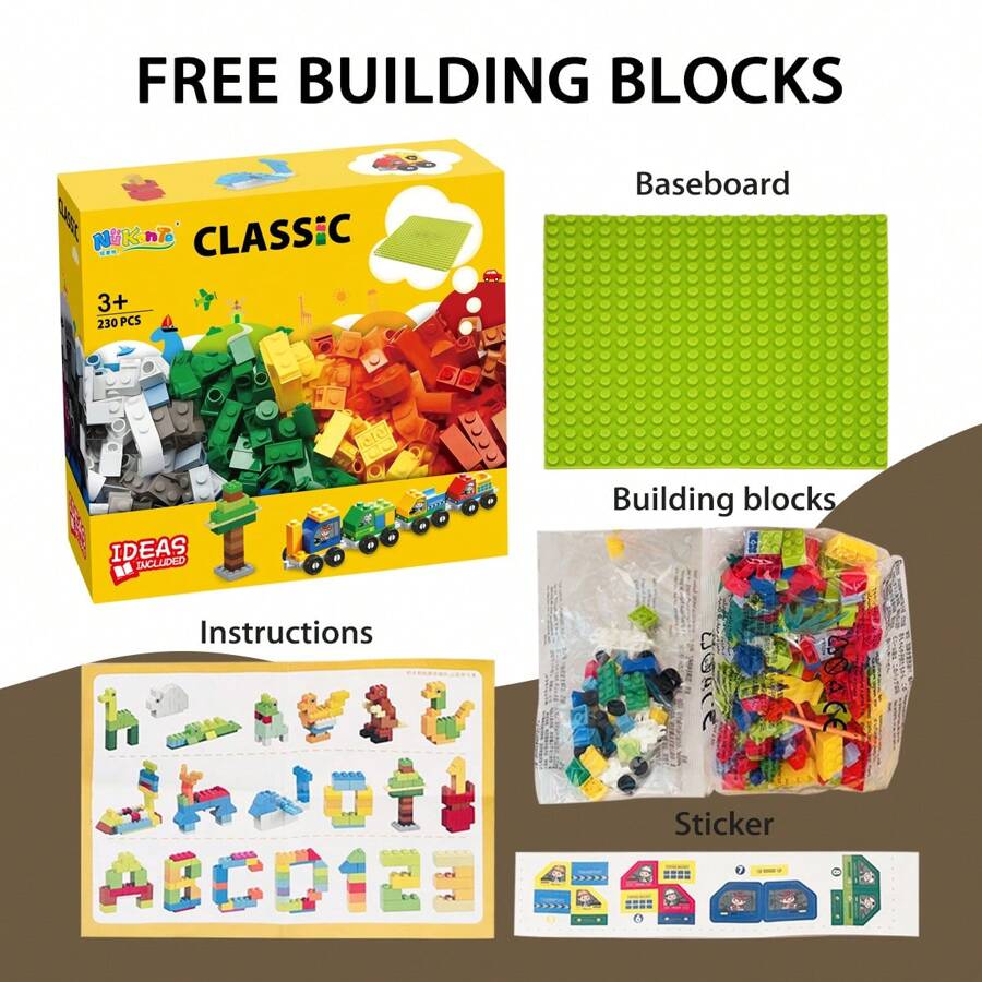 ABS 230pcs Set Building Block Bricks Children's Educational Toys ...