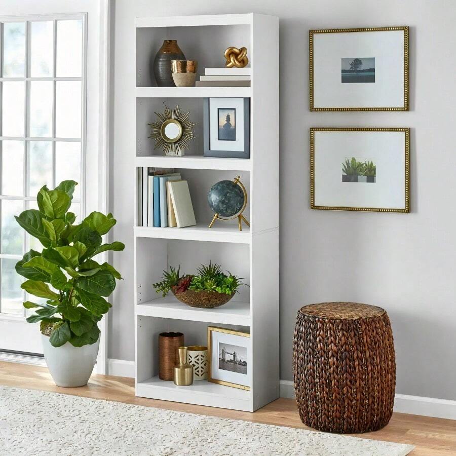 Mainstays Framed 5-Shelf Bookcase, Espresso | SHEIN USA